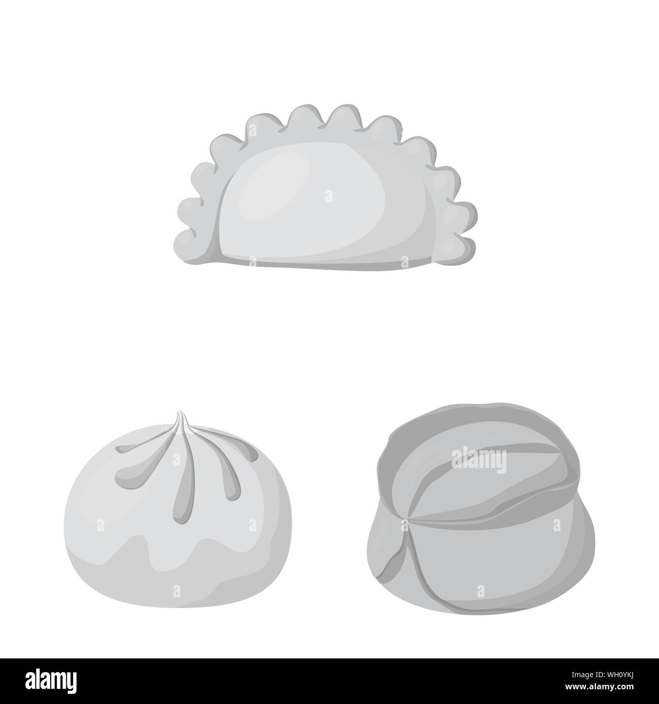 Vector design of dumplings and stuffed logo. Collection of dumplings ...