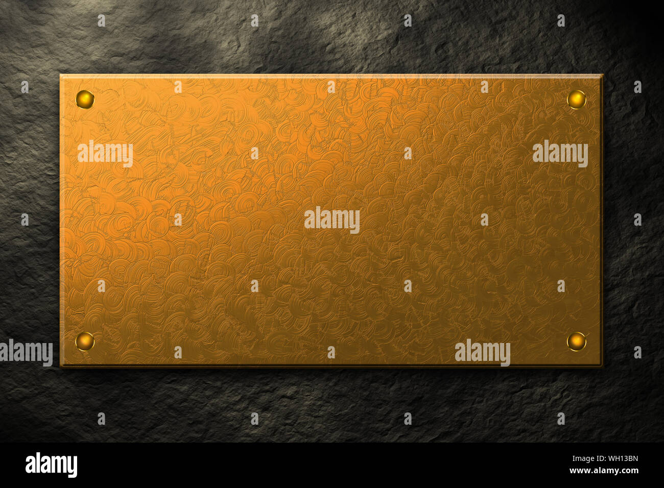 Golden metal plate background texture Stock Photo - Alamy