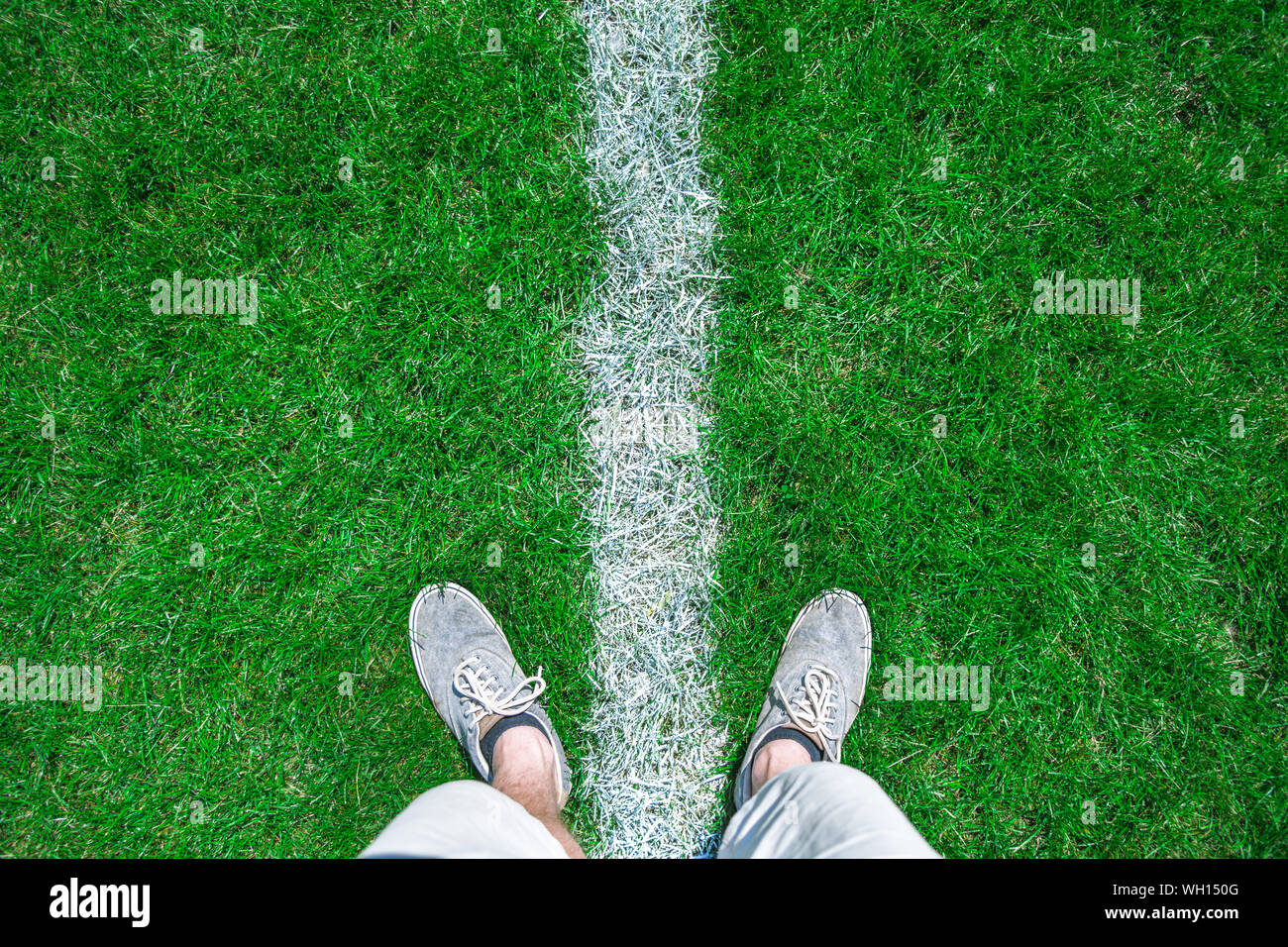 Football field low angle hi-res stock photography and images - Alamy
