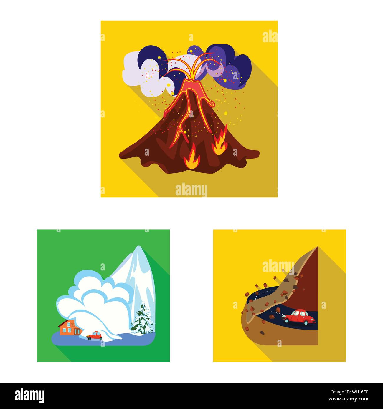 Vector illustration of collapse and environment sign. Set of collapse ...