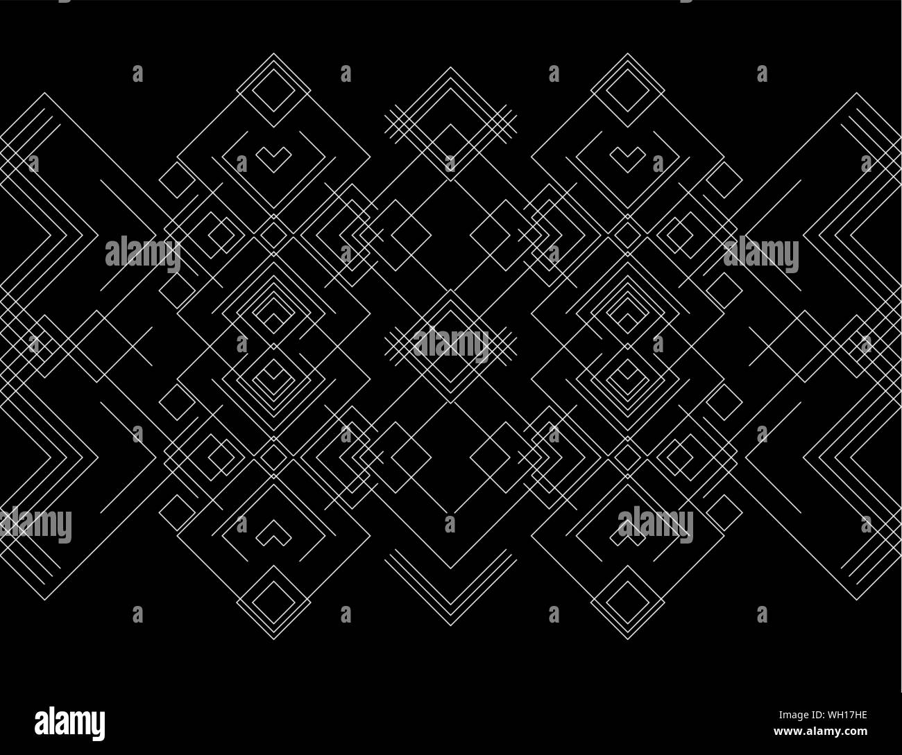 Monochrome geometric logotype, emblem or border. Seamless geometrical ...