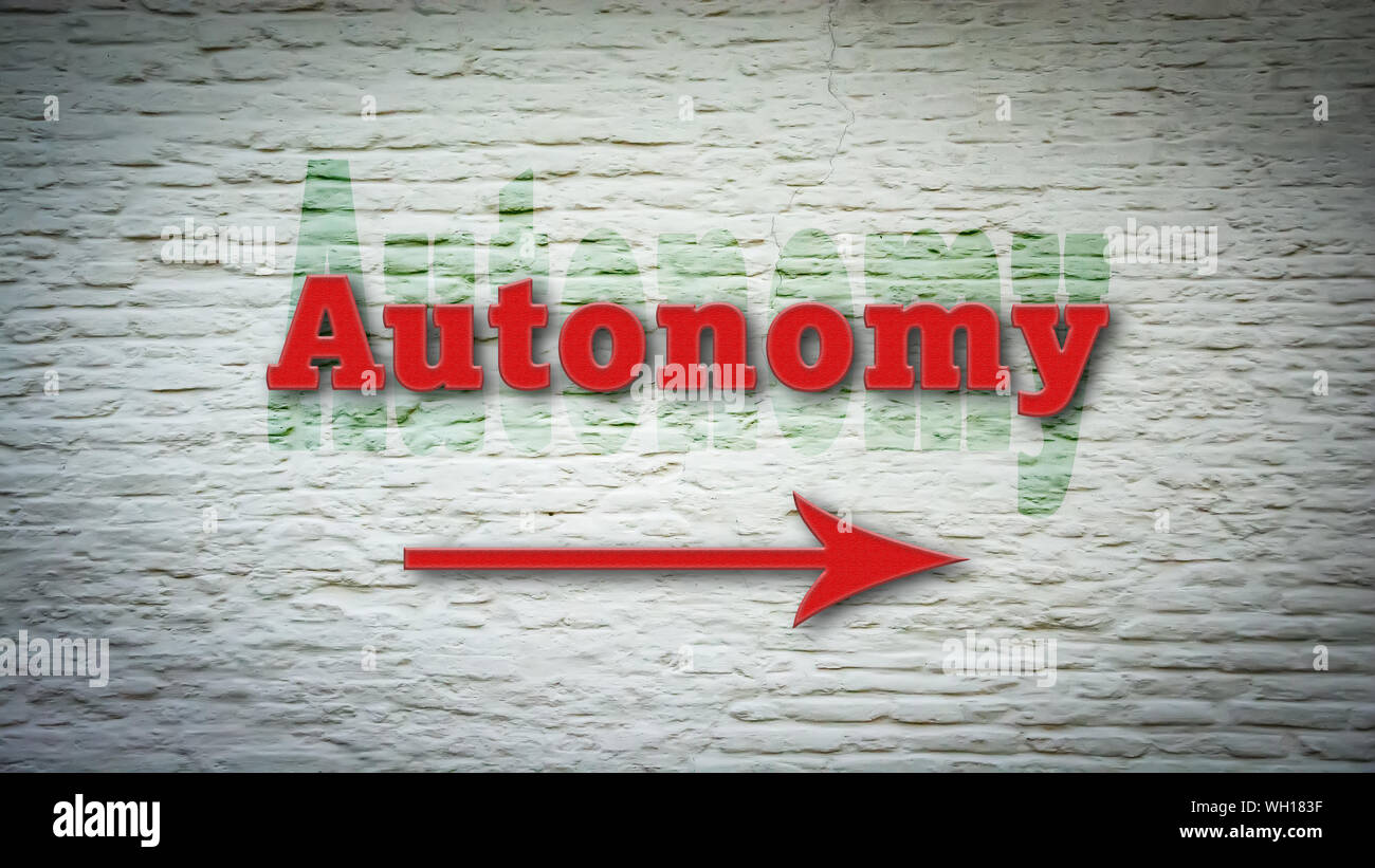 Street Sign the Direction Way to Autonomy Stock Photo - Alamy