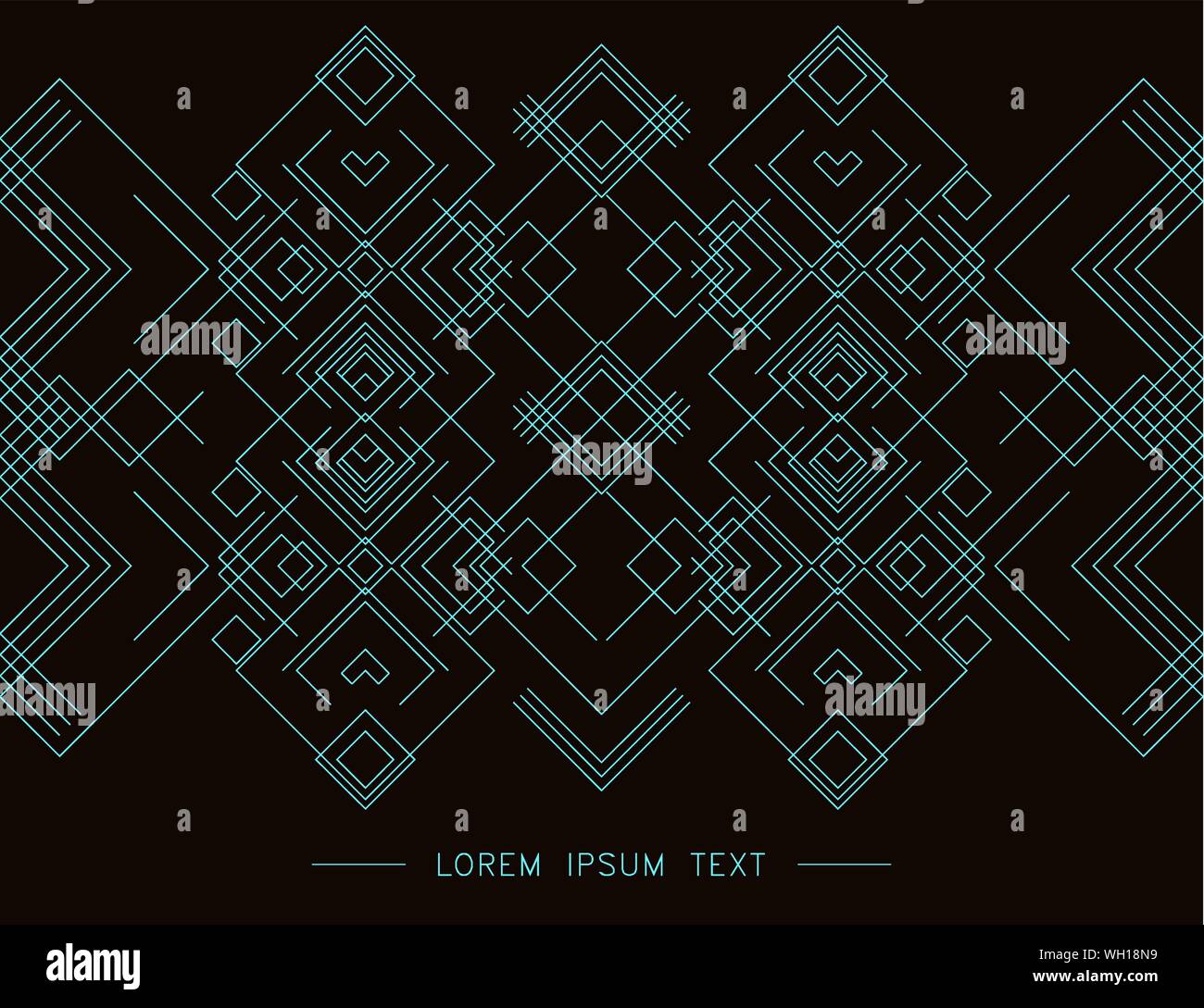 Monochrome geometric logotype, emblem or border. Seamless geometrical ...