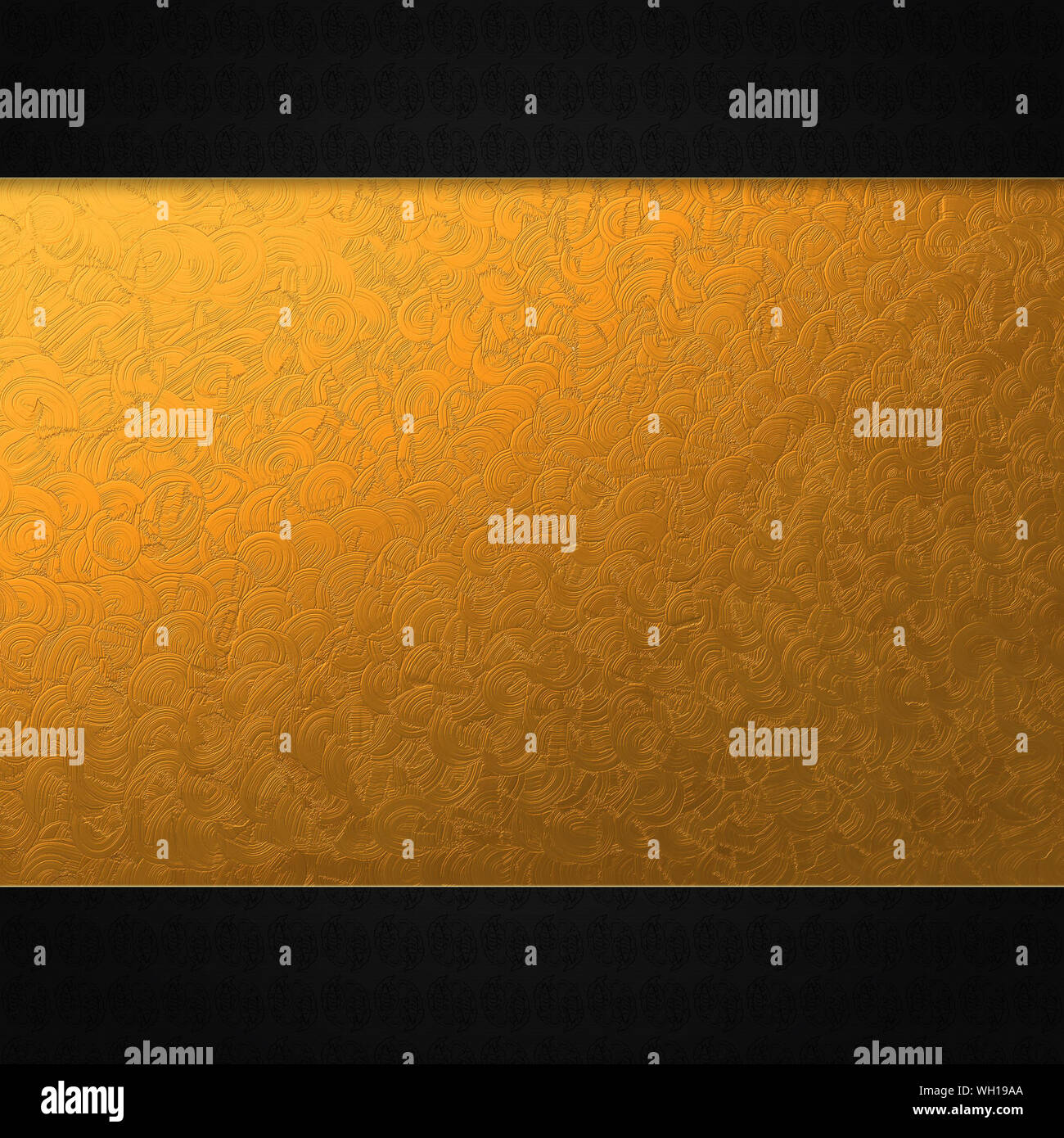 Abstract background with antique, vintage pattern and golden plate ...