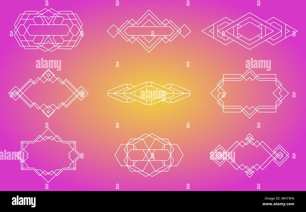Set of vector trendy geometric icons. Set geometric signs, labels and ... Set of vector trendy geometric icons. Set geometric signs, labels and ...