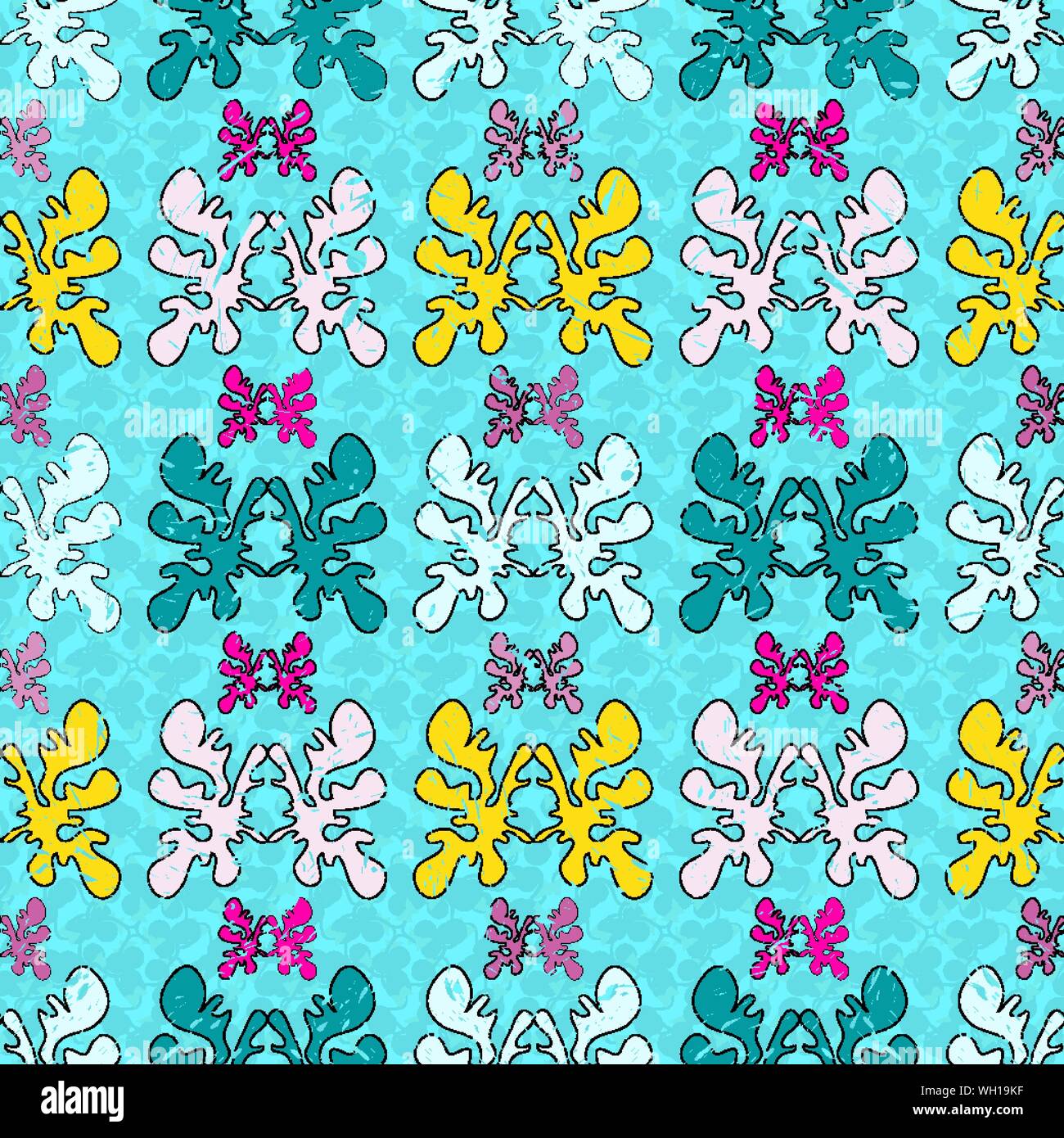 abstract colored objects grunge effect vector seamless pattern on a ...