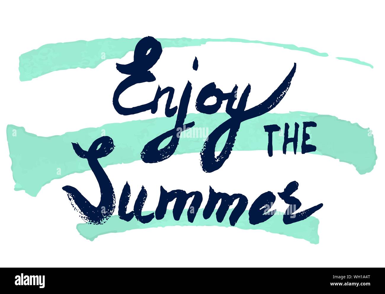 Lettering Enjoy the Summer. Hand drawn caligraphy. Handwritten summer ...