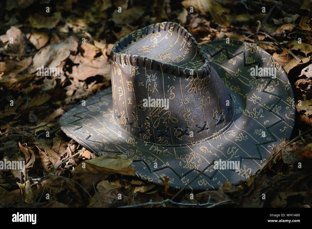Country (cowboy) hat on the ground Stock Photo - Alamy