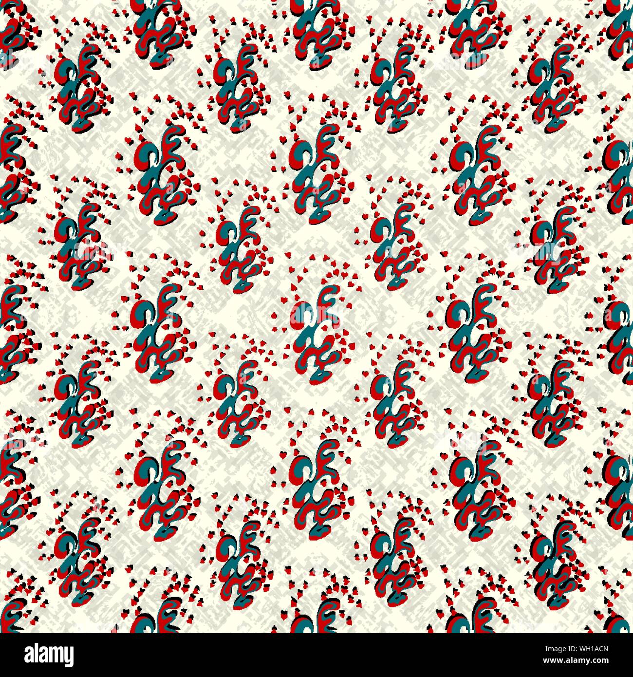 abstract objects with hearts on a light background seamless vector ...