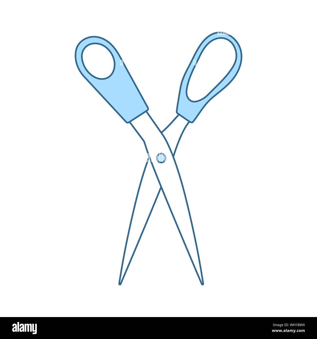 Tailor Scissor Icon. Thin Line With Blue Fill Design. Vector ...