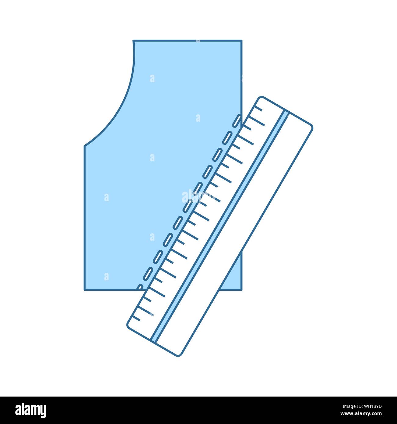 Sewing Pattern Icon. Thin Line With Blue Fill Design. Vector ...