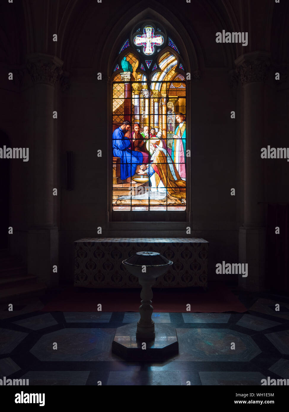 Baptismal font chapel hi-res stock photography and images - Alamy