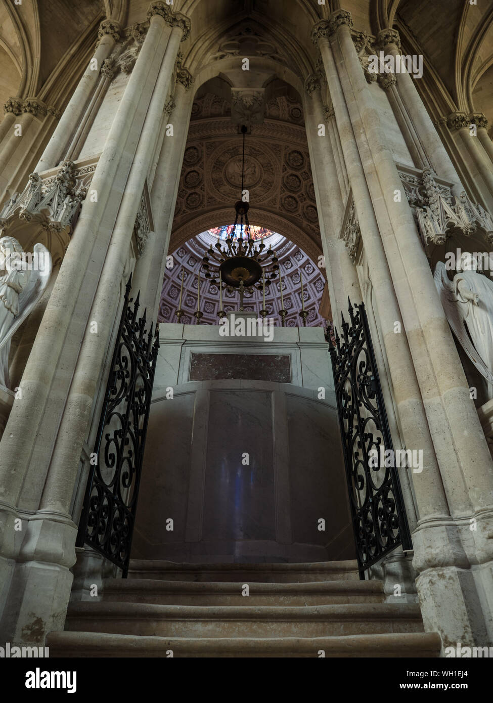 Dreux, France, April 30, 2019: Staircase and passage to the main hall ...