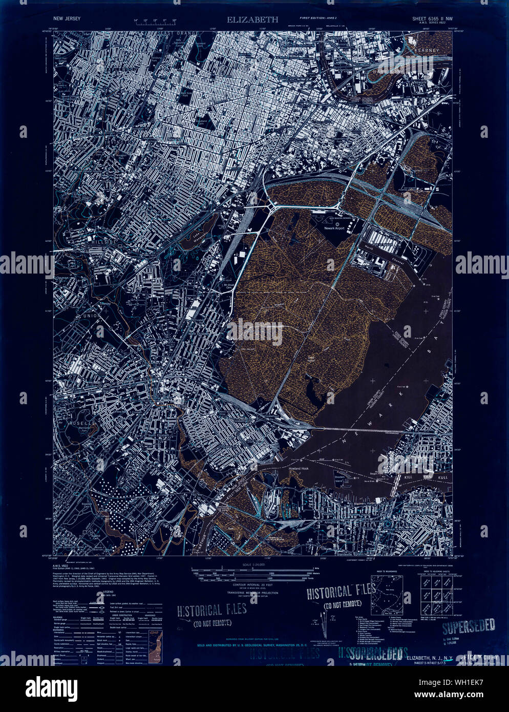 Elizabeth new jersey map hi-res stock photography and images - Alamy