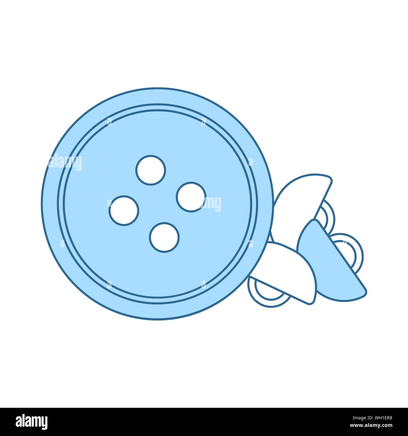 Sewing Buttons Icon. Thin Line With Blue Fill Design. Vector ...