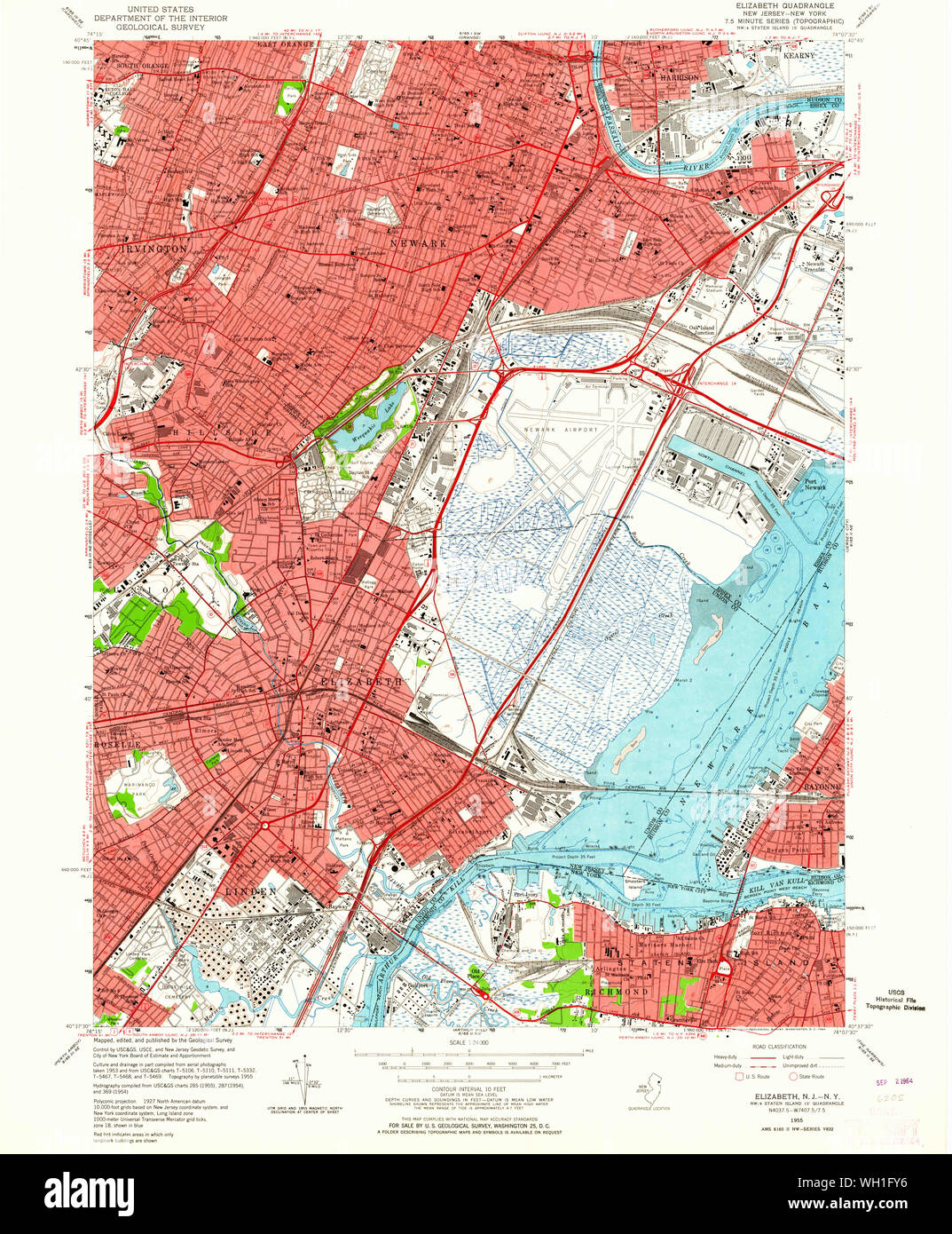 Elizabeth new jersey map hi-res stock photography and images - Alamy