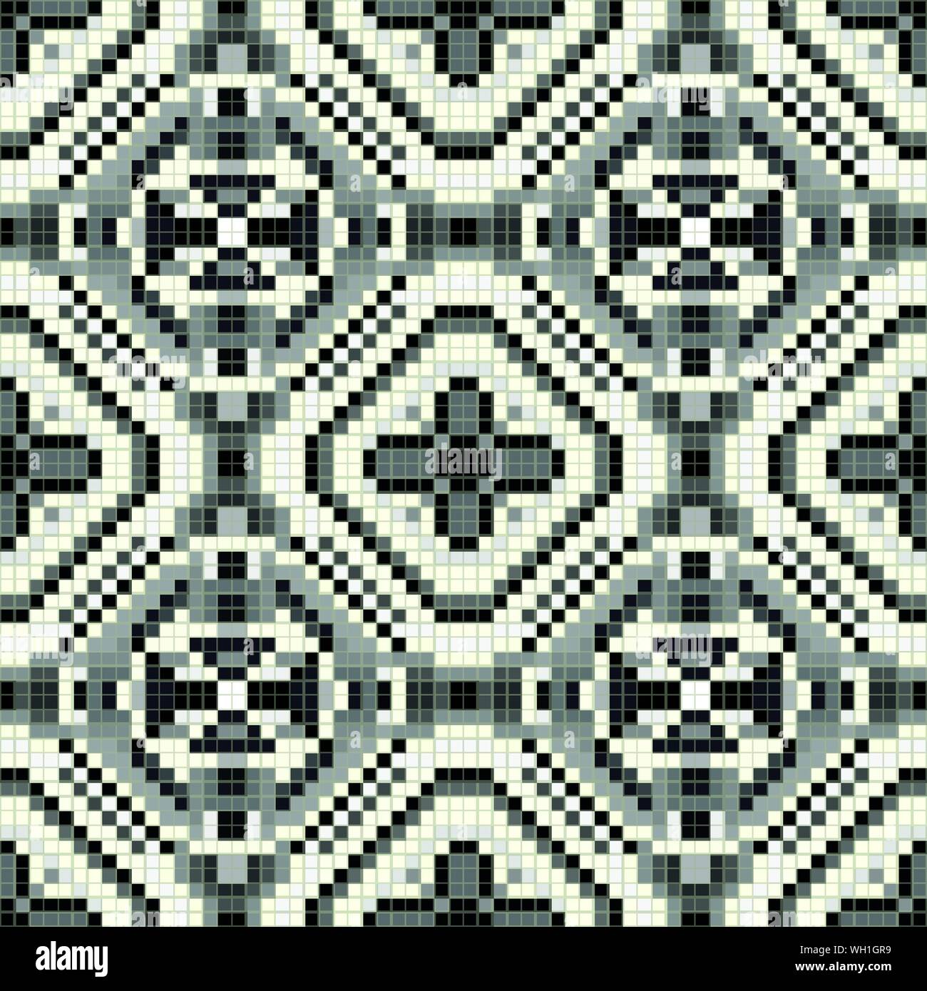 beautiful pixel monochrome seamless geometric pattern Stock Vector ...
