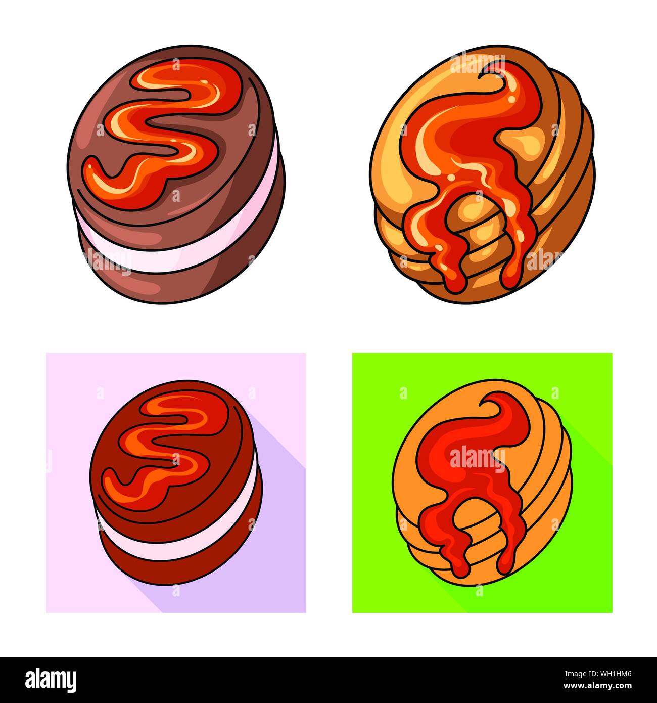 Vector illustration of confectionery and culinary icon. Set of ...