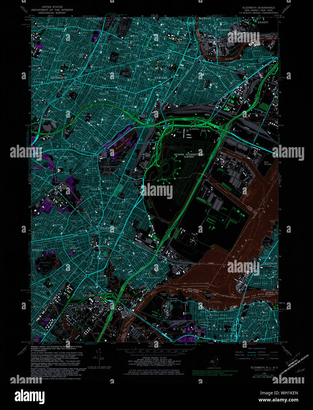 Elizabeth new jersey map hi-res stock photography and images - Alamy