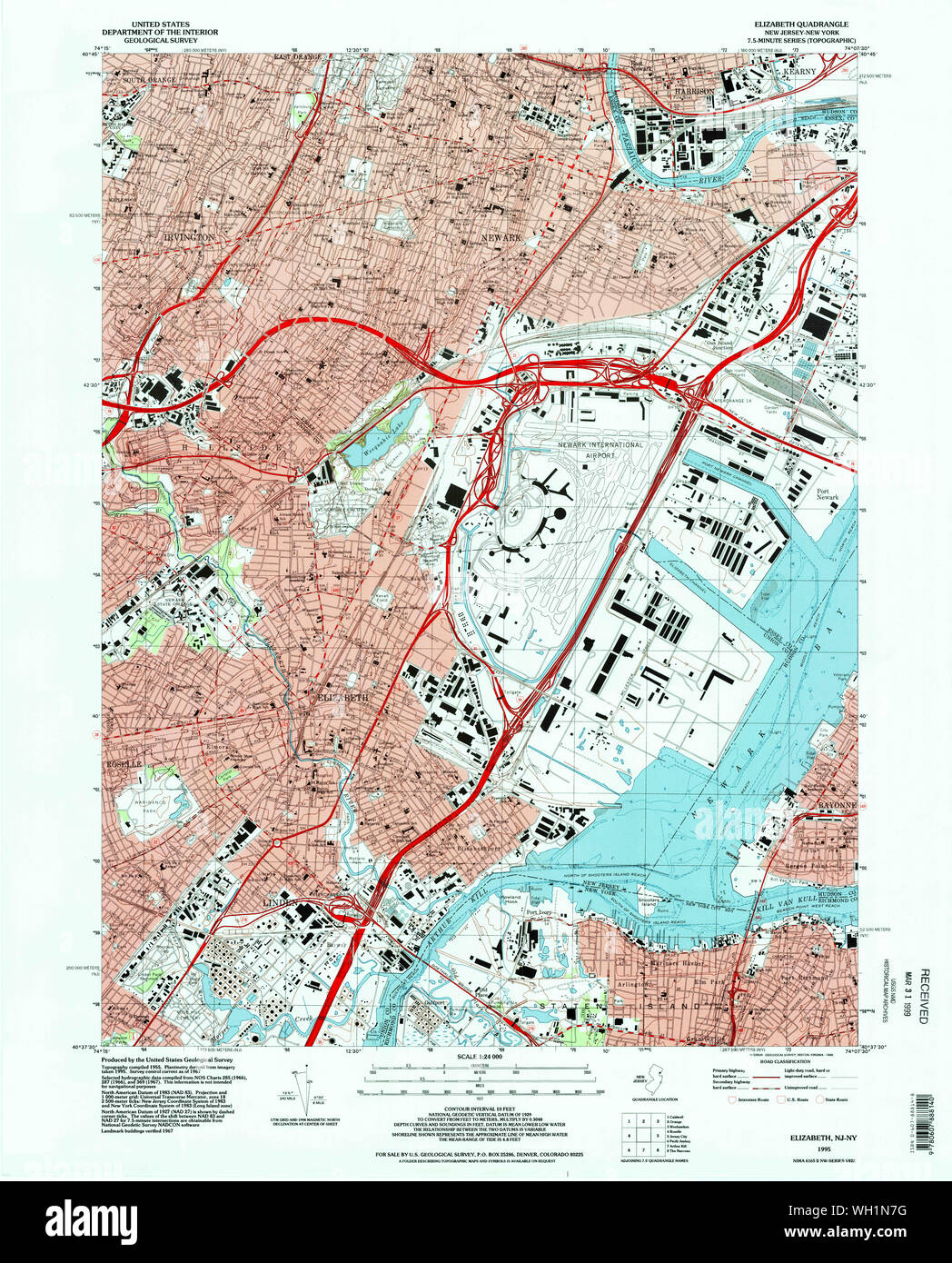 Elizabeth new jersey map hi-res stock photography and images - Alamy