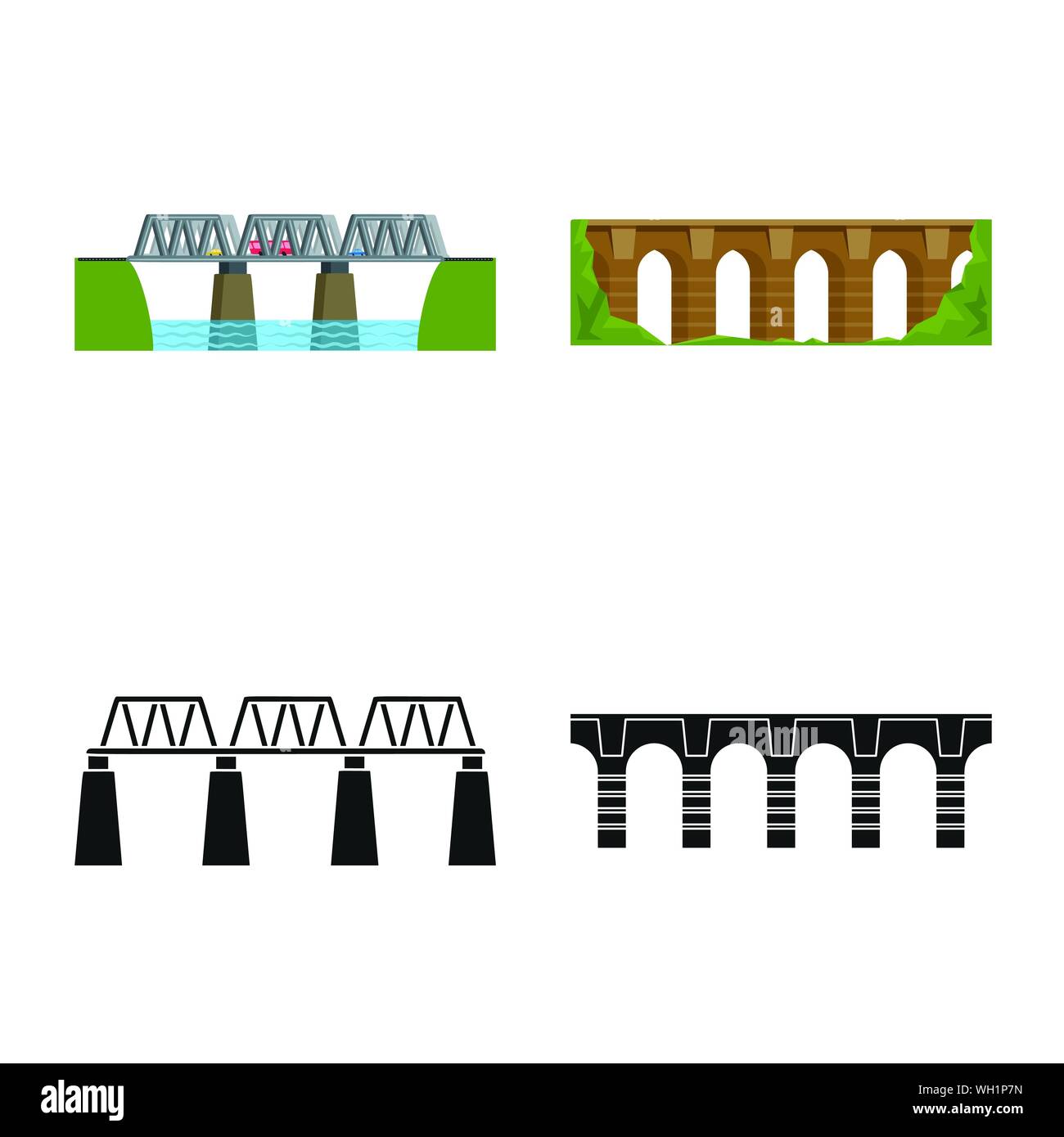 Vector Design Of Connection And Design Sign Set Of Connection And Side Stock Vector