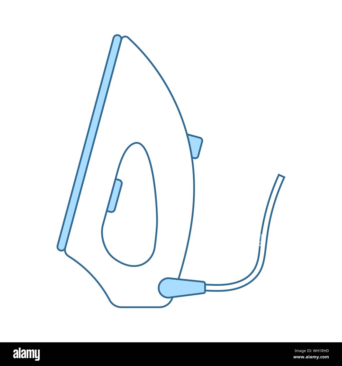 Steam Iron Icon. Thin Line With Blue Fill Design. Vector Illustration ...