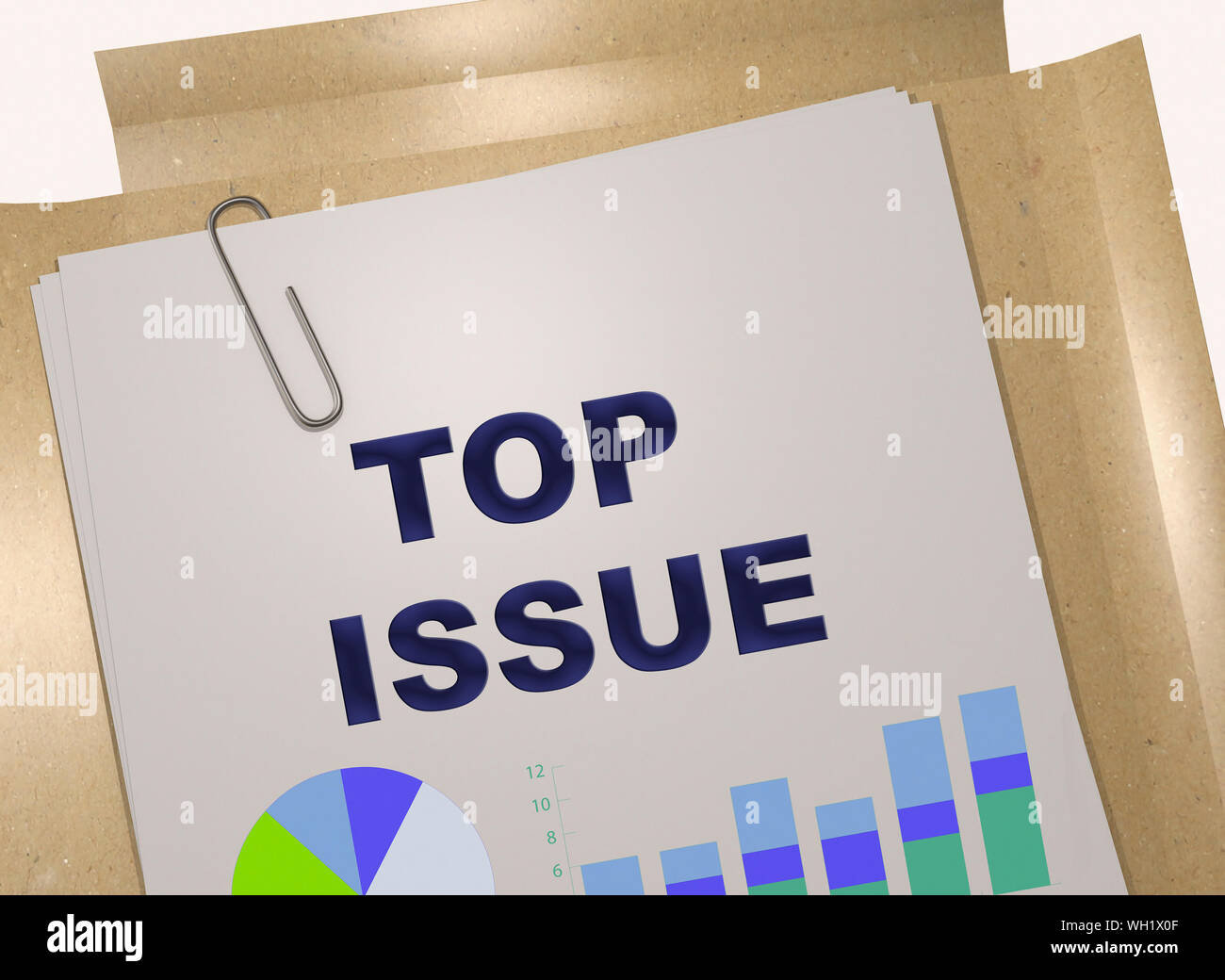 3D illustration of TOP ISSUE title on business document Stock Photo - Alamy