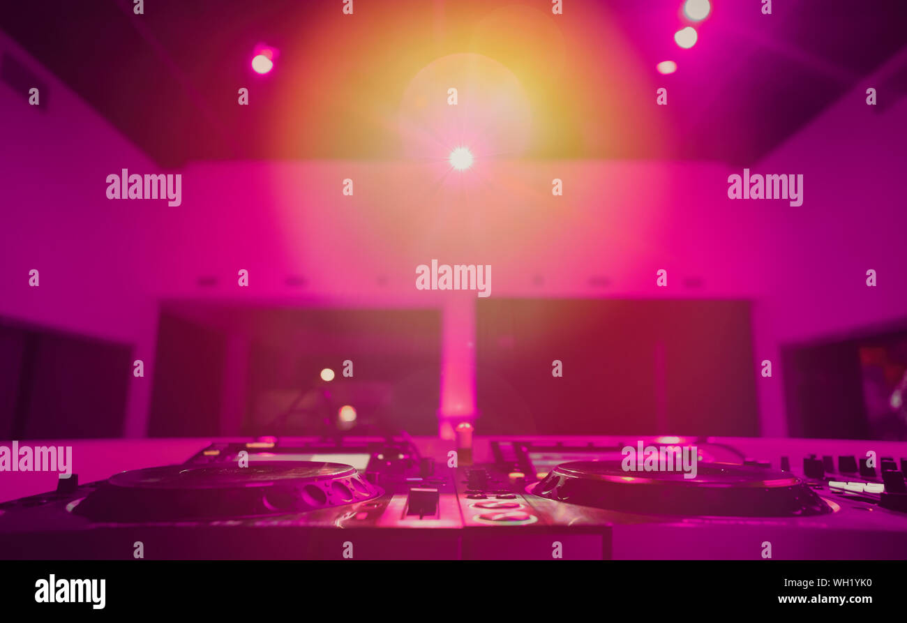 Concert dj stage equipment.Professional disc jockey turntables and ...