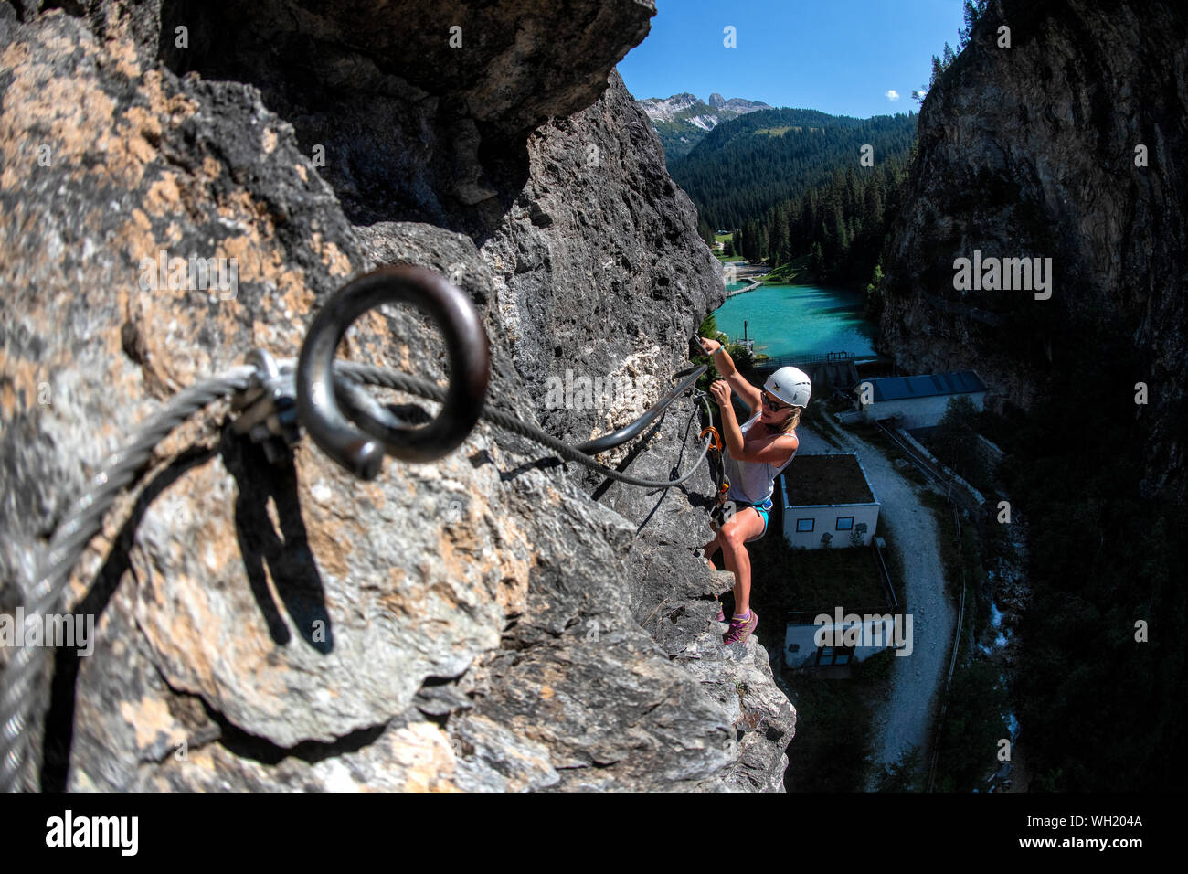 Via ferrata ladder climb hi-res stock photography and images - Alamy