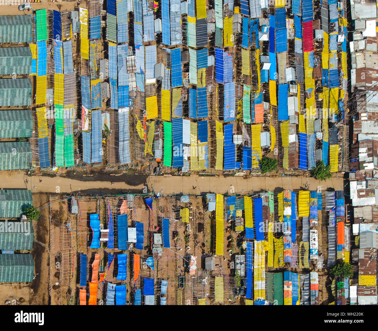Aerial View Of Multi Colored Sheds Stock Photo - Alamy