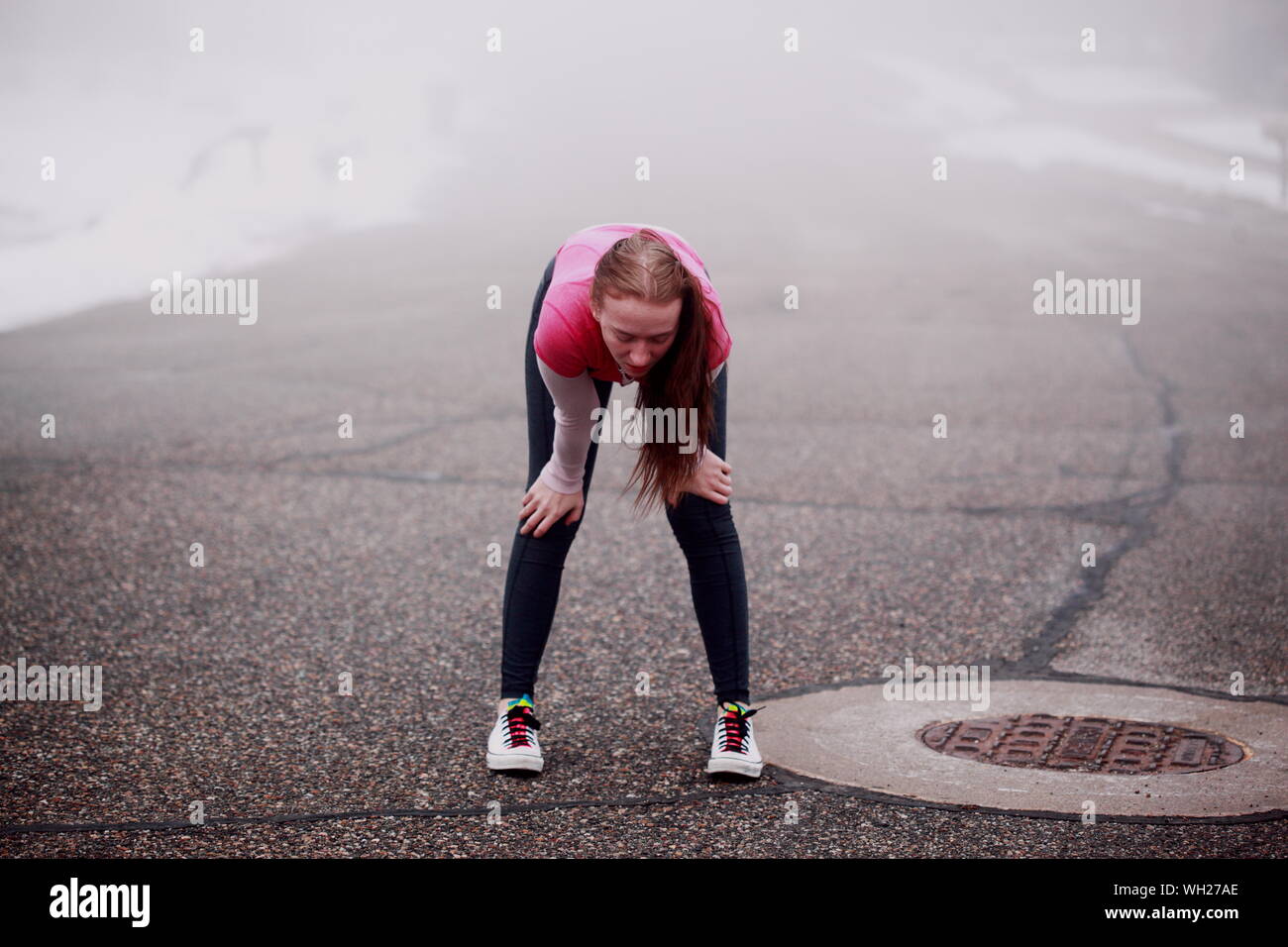 Tired walking woman hi-res stock photography and images - Alamy