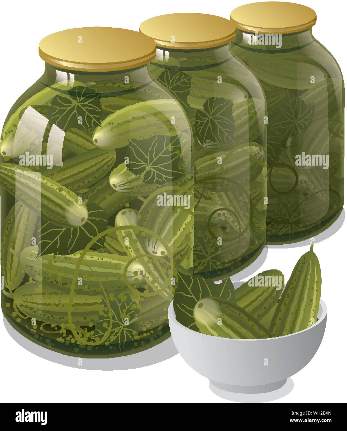 Salted pickled cucumbers on Stock Vector Images - Alamy