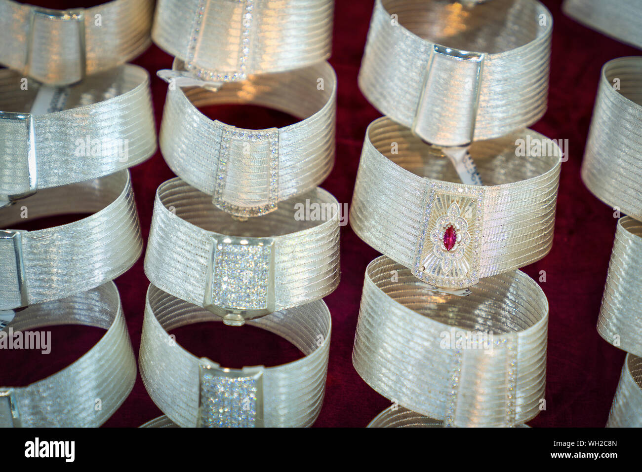 Many silver bracelets with filigree work as known telkari in Turkey ...