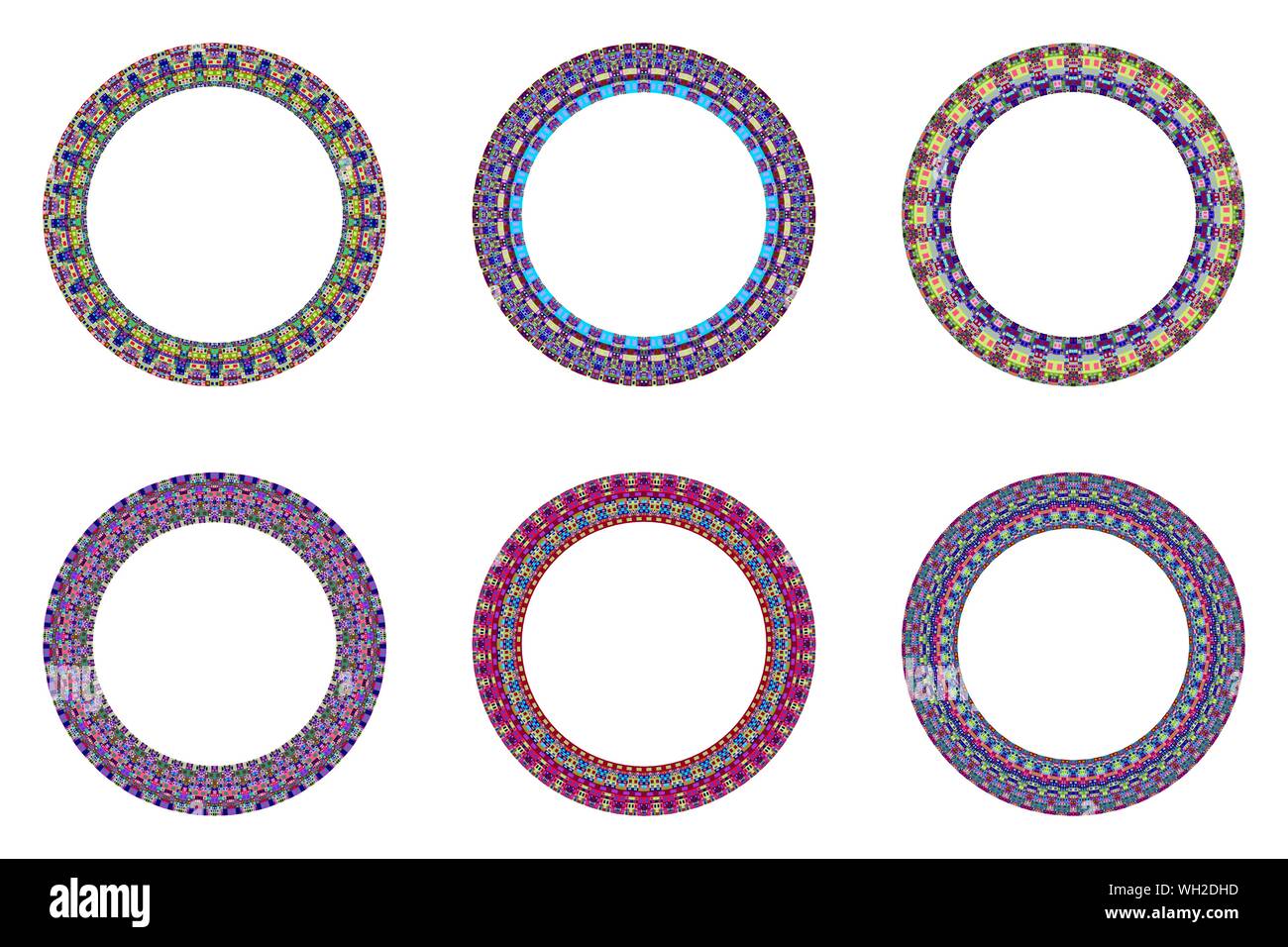 Isolated geometrical abstract mosaic circular border collection ...