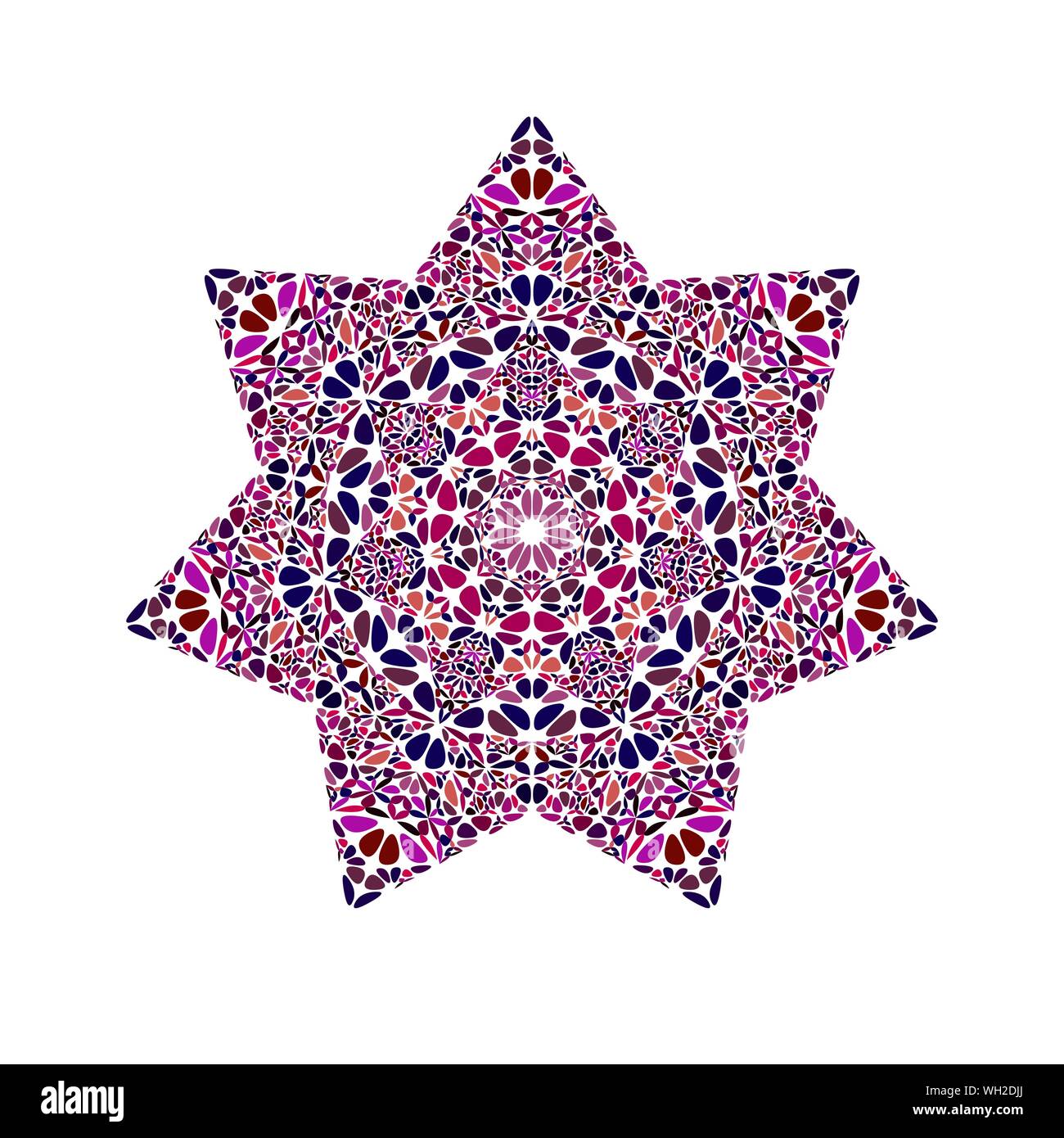 Colorful flower ornament star symbol - ornamental geometrical vector ...