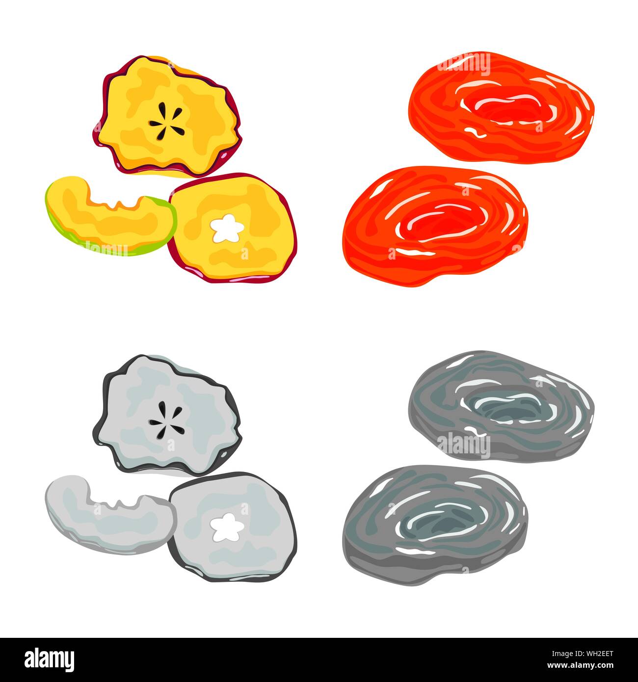 Vector design of food and raw logo. Collection of food and nature ...