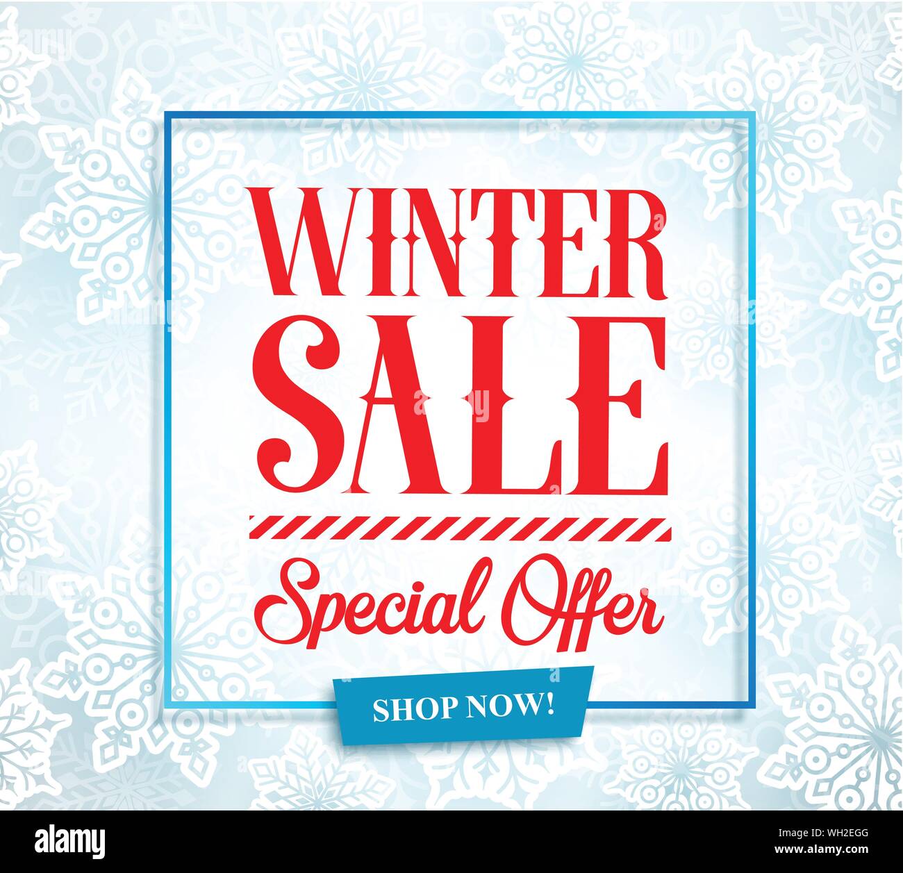 Winter sale vector banner design for season promotion with typography ...