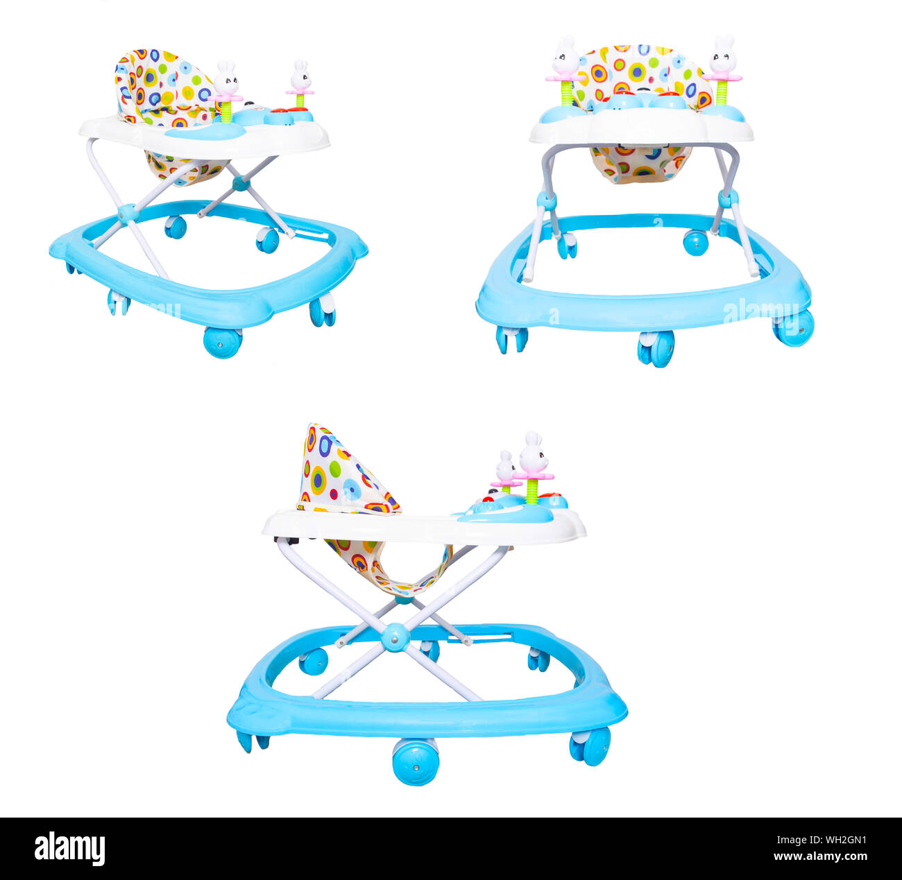 Children's colorful walkers for help and learning to walk, first steps ...