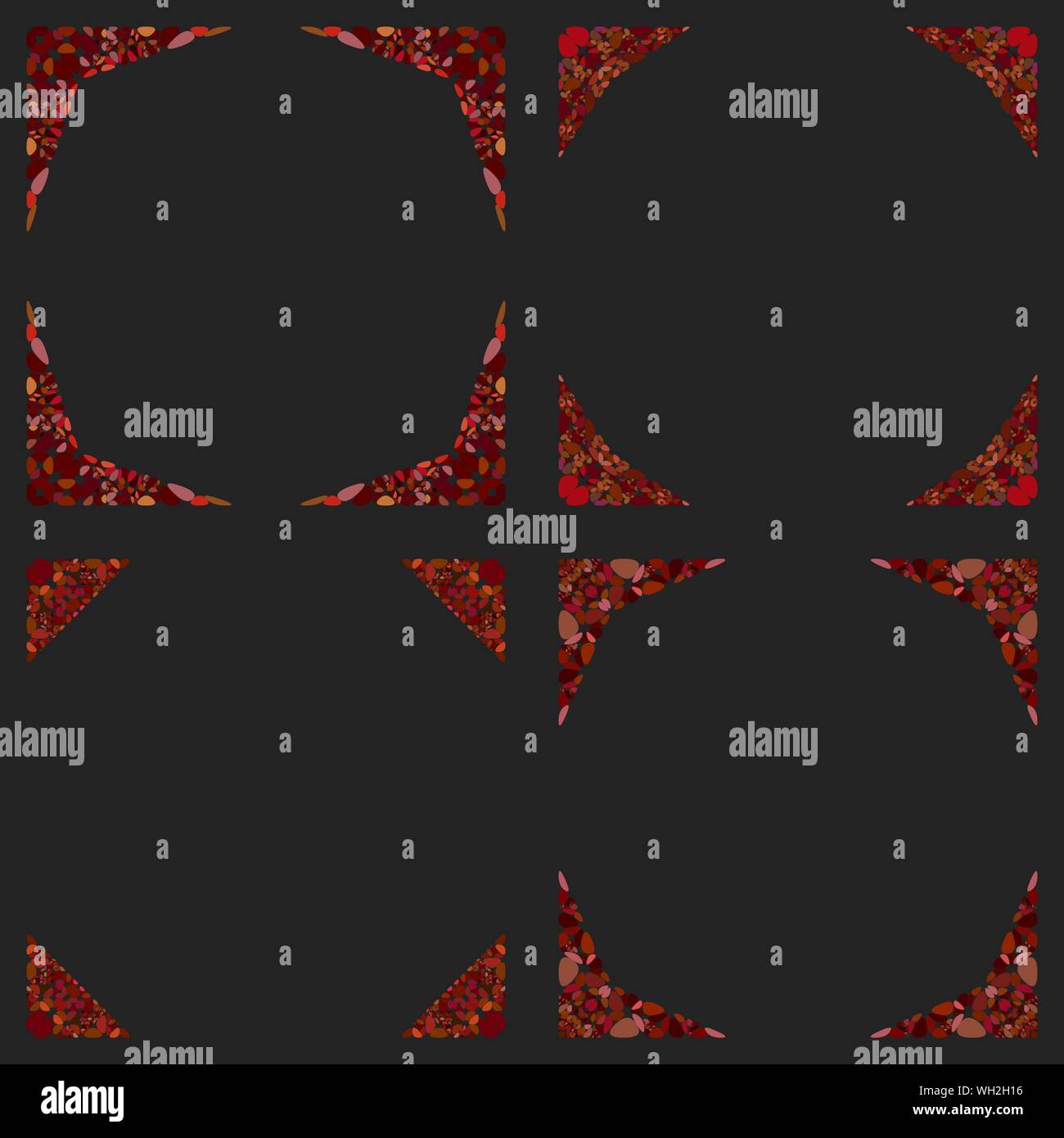 Curved stone mosaic page corner design set - vector design elements ...