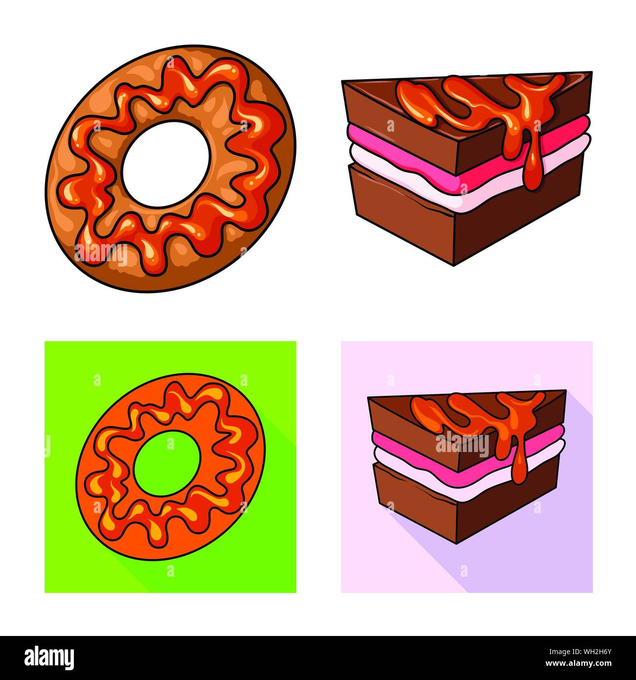 Isolated object of confectionery and culinary logo. Set of ...