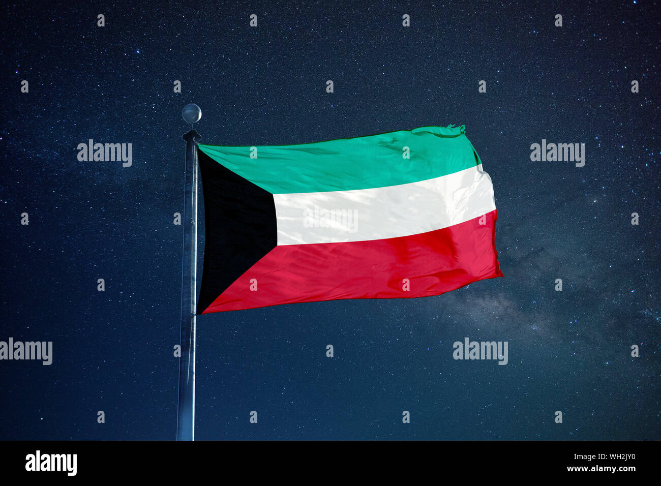 White kuwait flag hi-res stock photography and images - Alamy