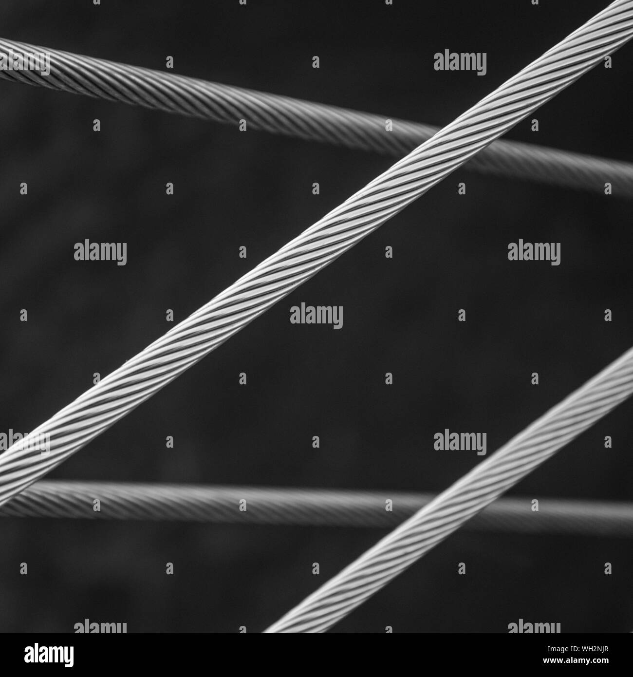Steel cables cables Black and White Stock Photos & Images - Alamy