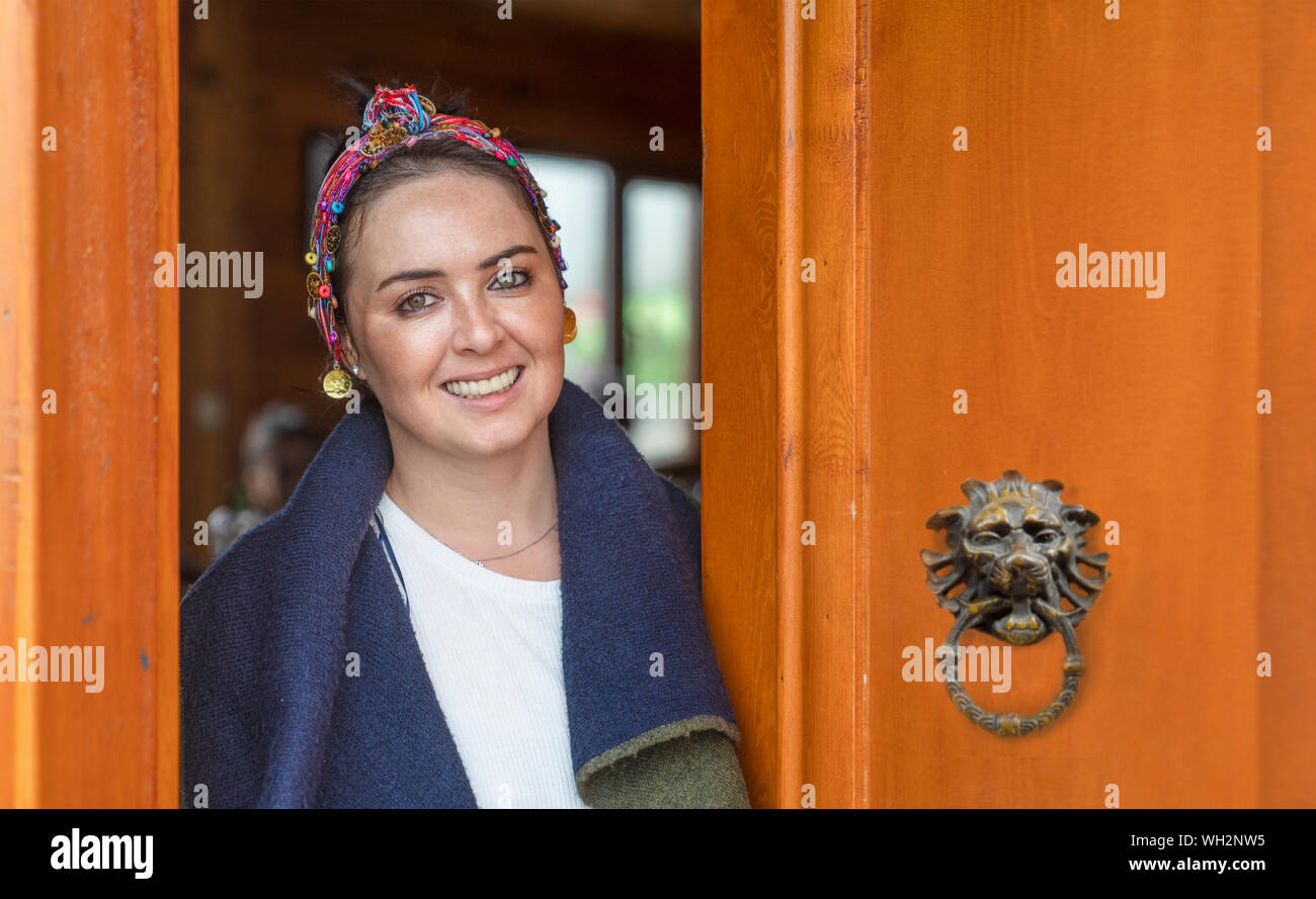 Trabzon / Turkey - August 07 2019: Beautiful black sea girl in local ...