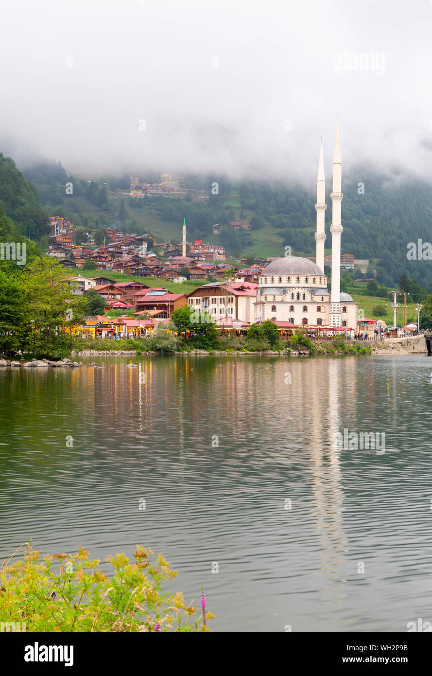 Trabzon / Turkey - August 07 2019: Panoramic view of Uzungol which is a ...