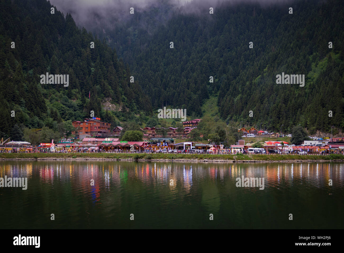 Trabzon / Turkey - August 07 2019: Panoramic view of Uzungol which is a ...