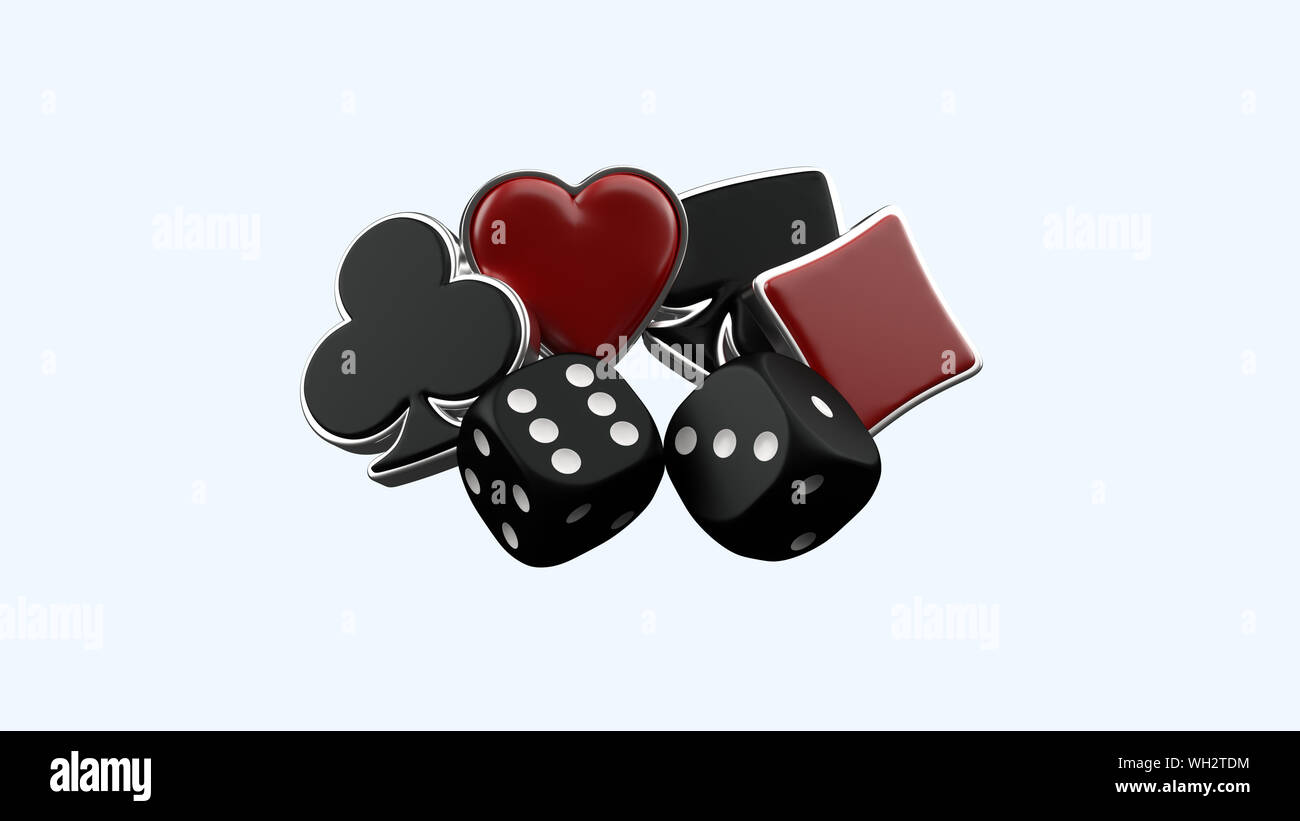 Ace Symbols With Dices. Casino Concept, Isolated On The White ...