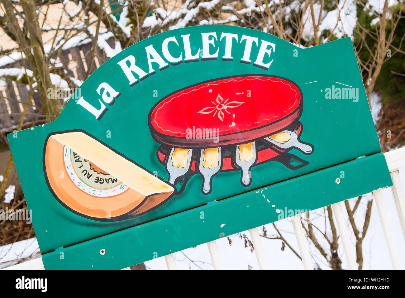 Chamonix, France - January 21, 2015: La Raclette - traditional ...