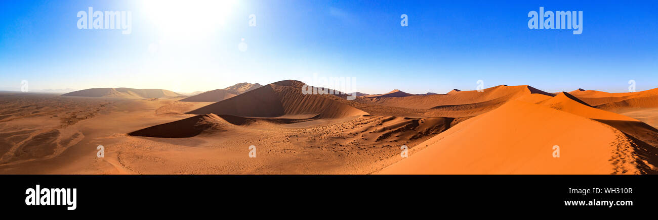 Breathtaking panorama from the top of Dune 45, Namib desert, Namibia ...