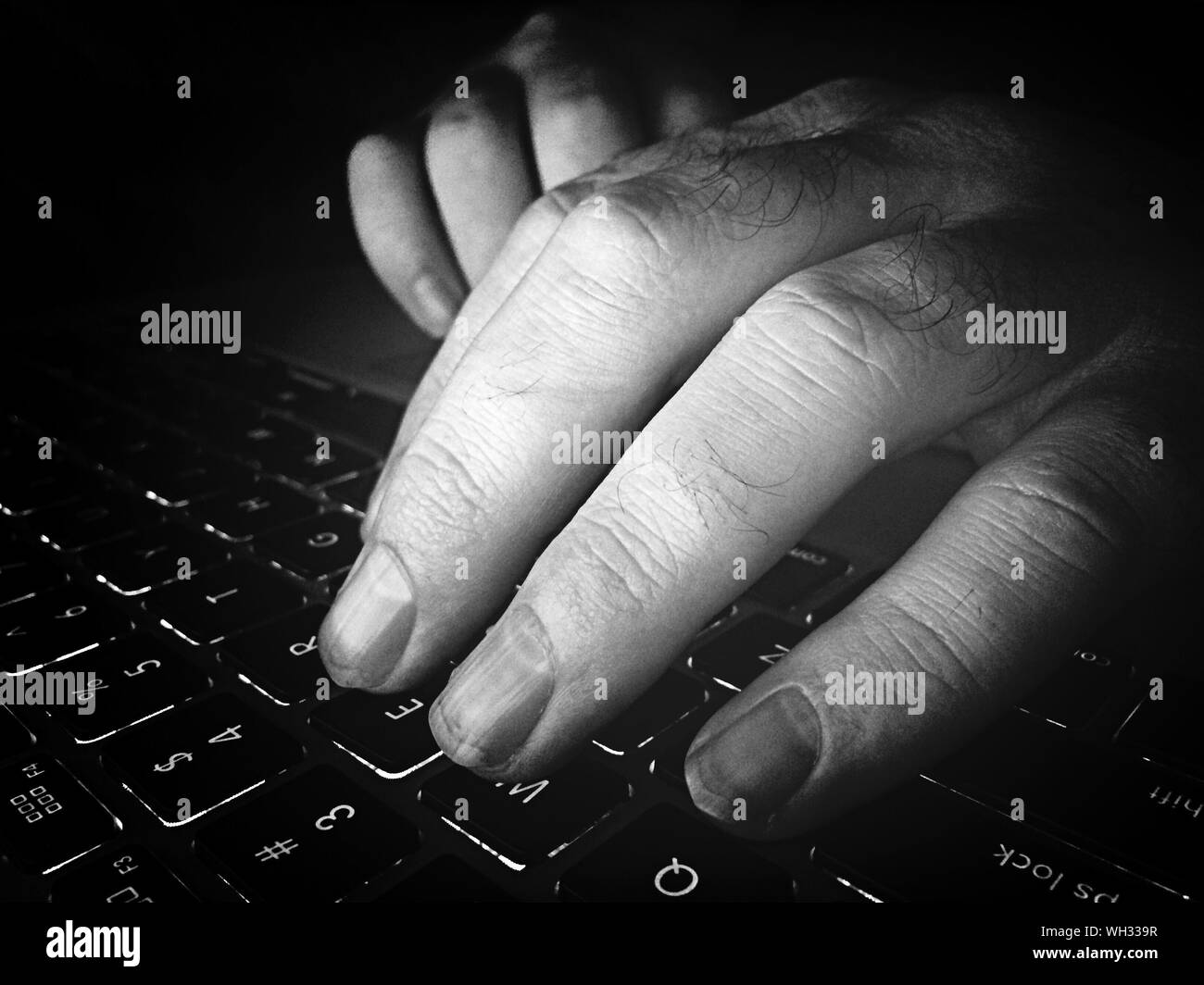 Technology typing Black and White Stock Photos & Images - Alamy