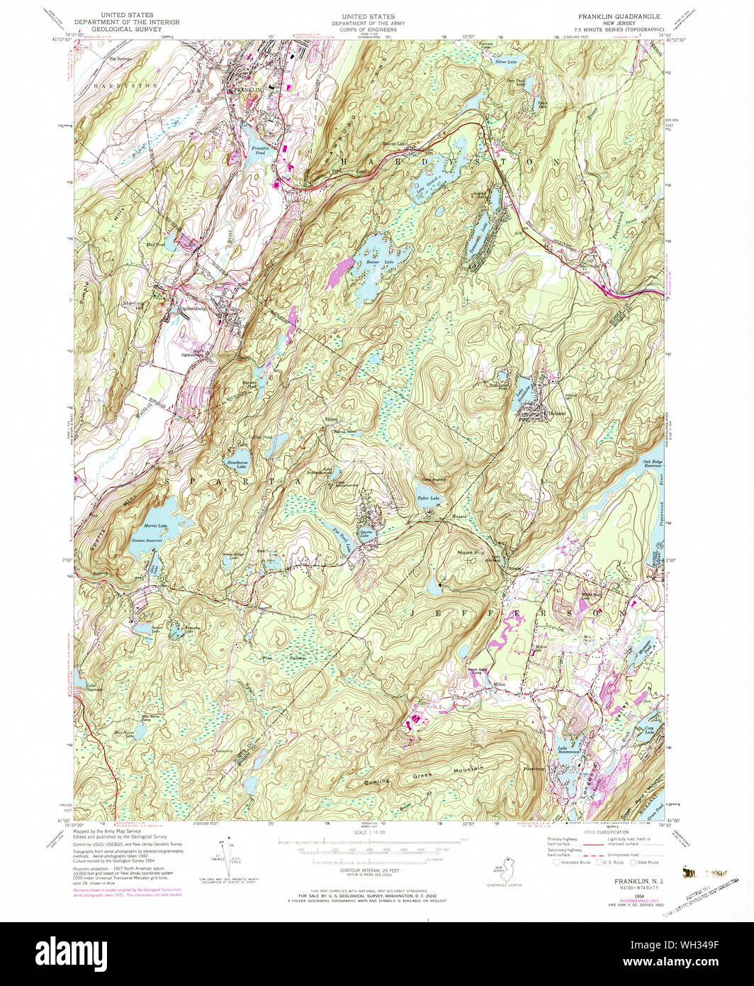 Map of franklin new jersey hi-res stock photography and images - Alamy